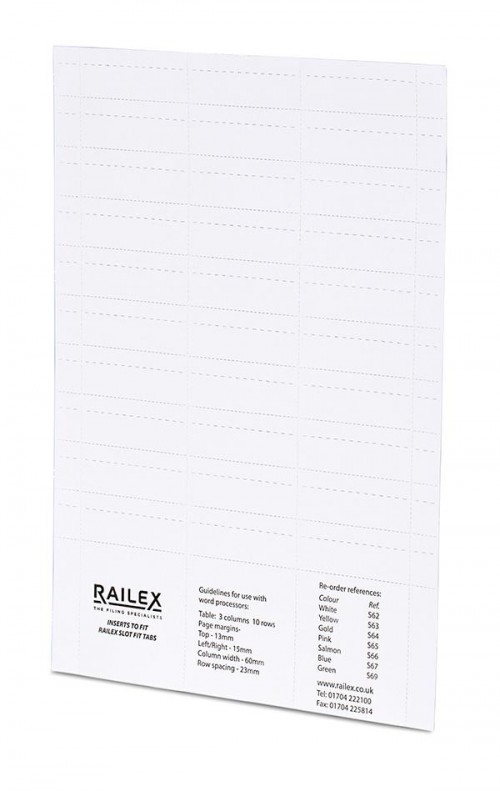 Railex - Simplafile Insert White PK200 | Railex the Filing Specialists